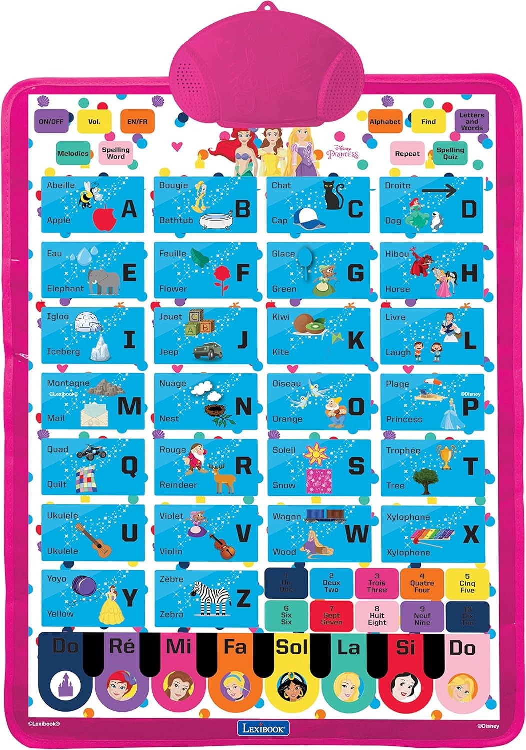 Disney Princesse Bilingual Talking Educational Poster – joueclublb